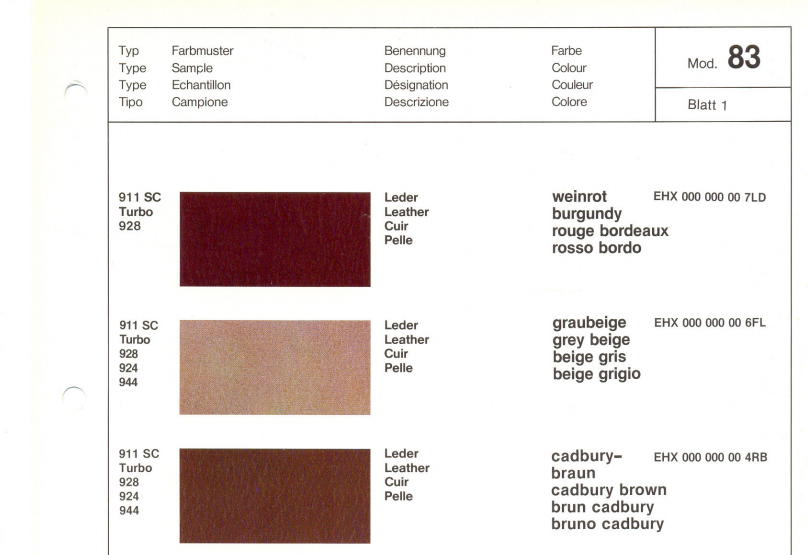 Porsche 928 All Years Paint Colors Exterior Interior Stuttcars