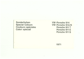 Porsche 914 (All Years) - Paint Colors (Exterior & Interior)