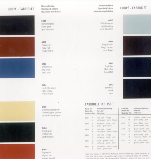 Porsche 356 – Paint Colors (Exterior & Interior) - Stuttcars