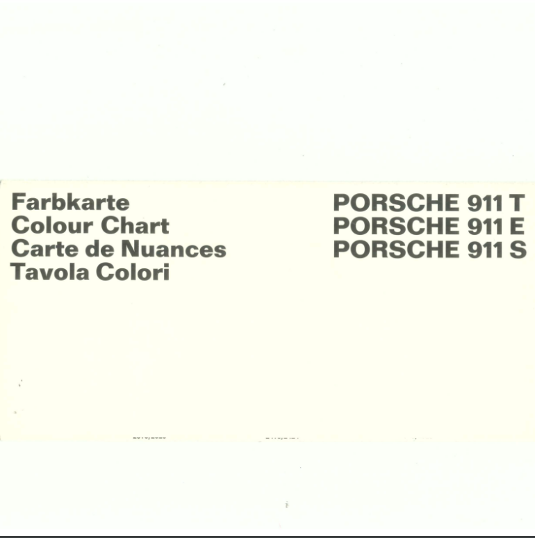 Porsche 911 F-Series (1963 - 1973) – Paint Colors (Exterior & Interior ...