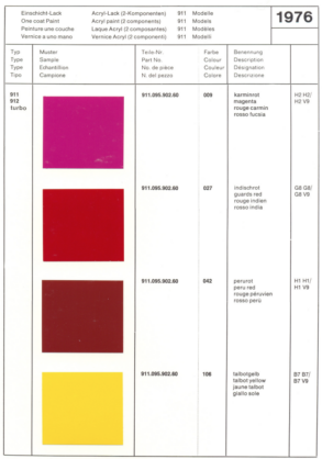 Porsche 911 G-Series (1973 - 1989) – Paint Colors (Exterior & Interior ...