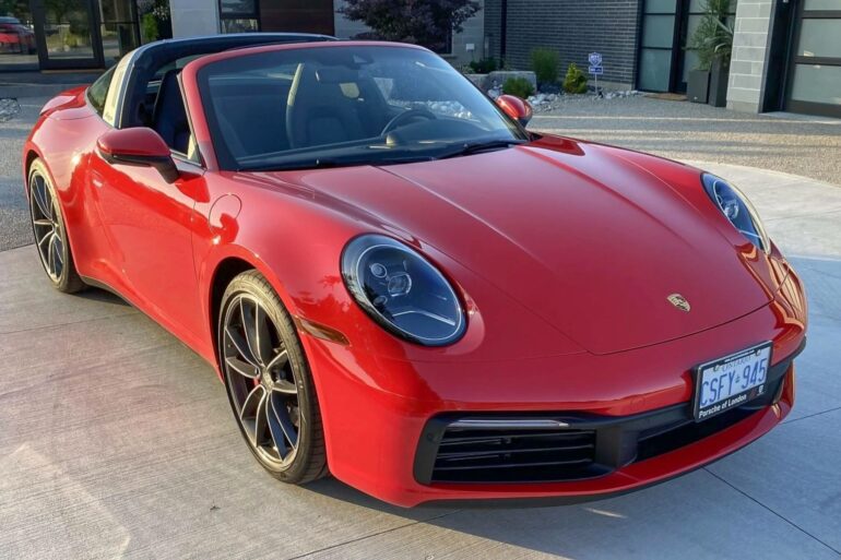 FOR SALE: Be The Next Owner Of This Red 2021 Porsche 992 Targa 4S!