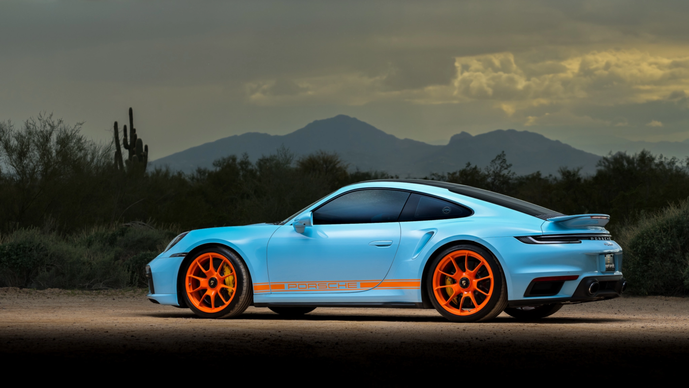 FOR SALE: 2022 Porsche 911 Turbo S Coupe In Paint-To-Sample Golf Blue