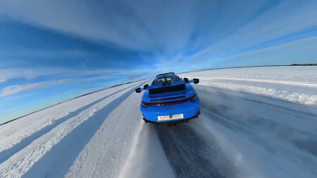 VIDEO: Porsche 992 GT3 Drifting On A Snowy Racetrack