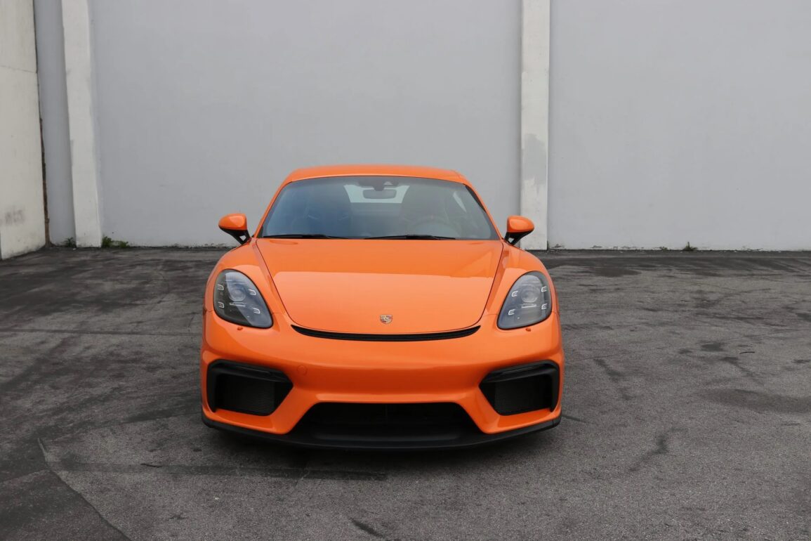 FOR SALE: 2021 Porsche 718 Cayman GT4 In PTS Pastel Orange