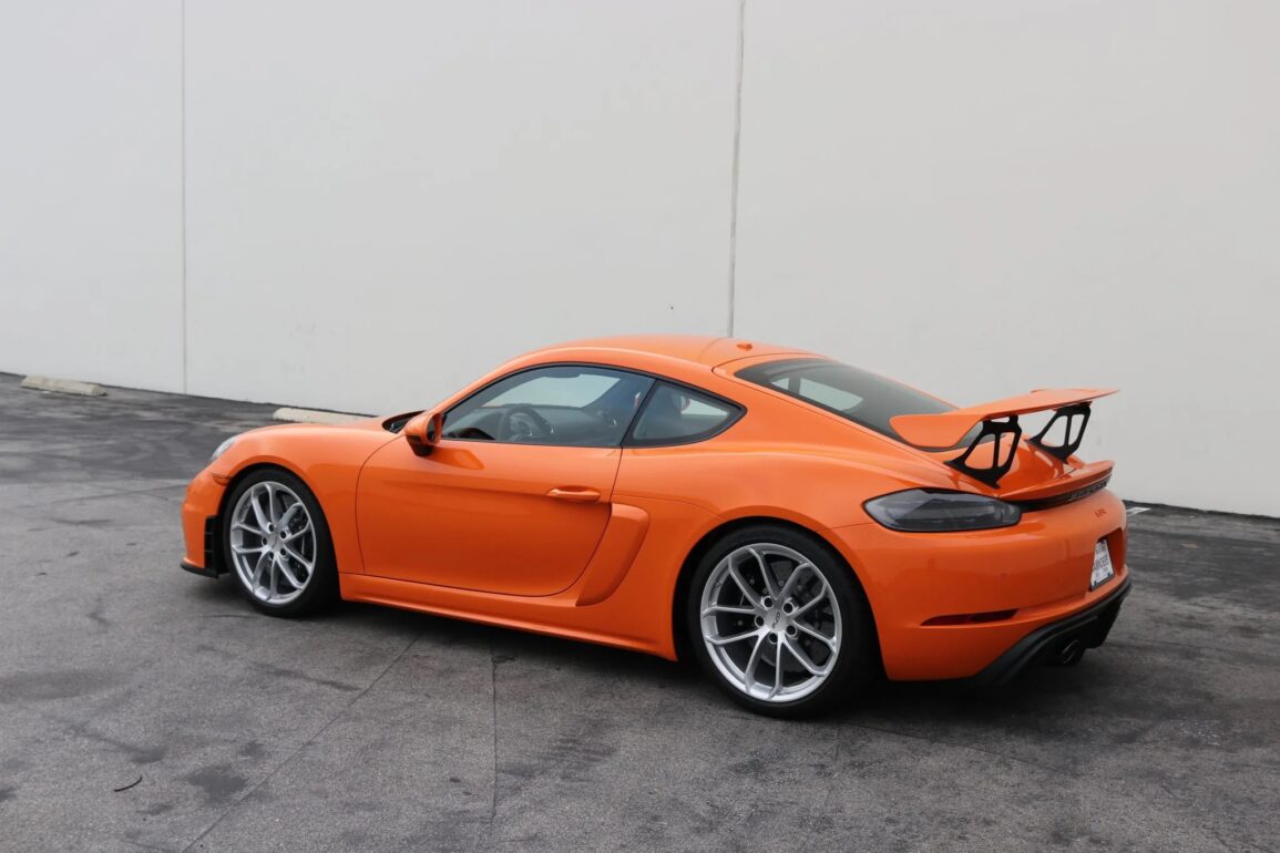 FOR SALE: 2021 Porsche 718 Cayman GT4 In PTS Pastel Orange