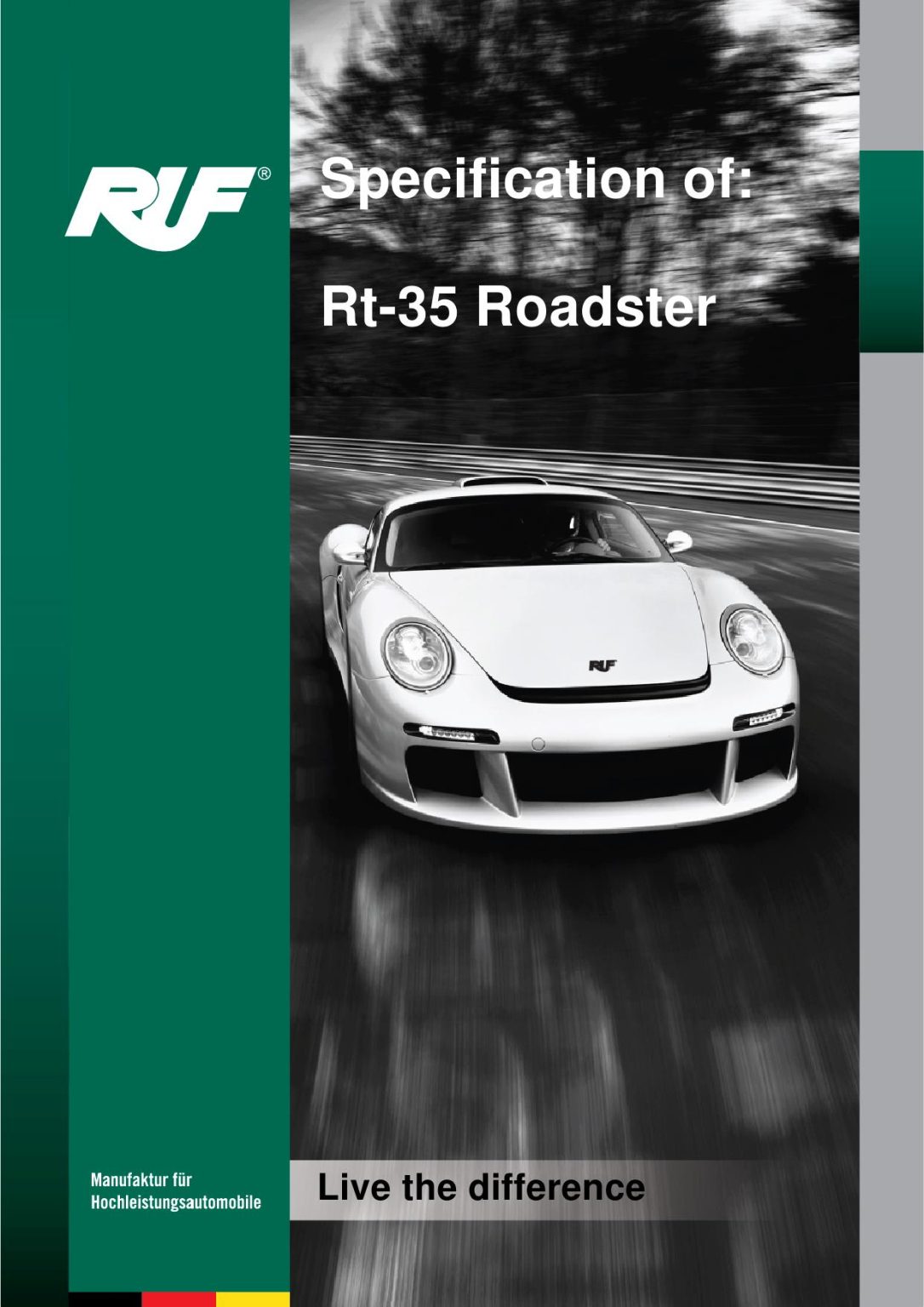 2014 RUF RT35 Roadster - Specifications Sheet
