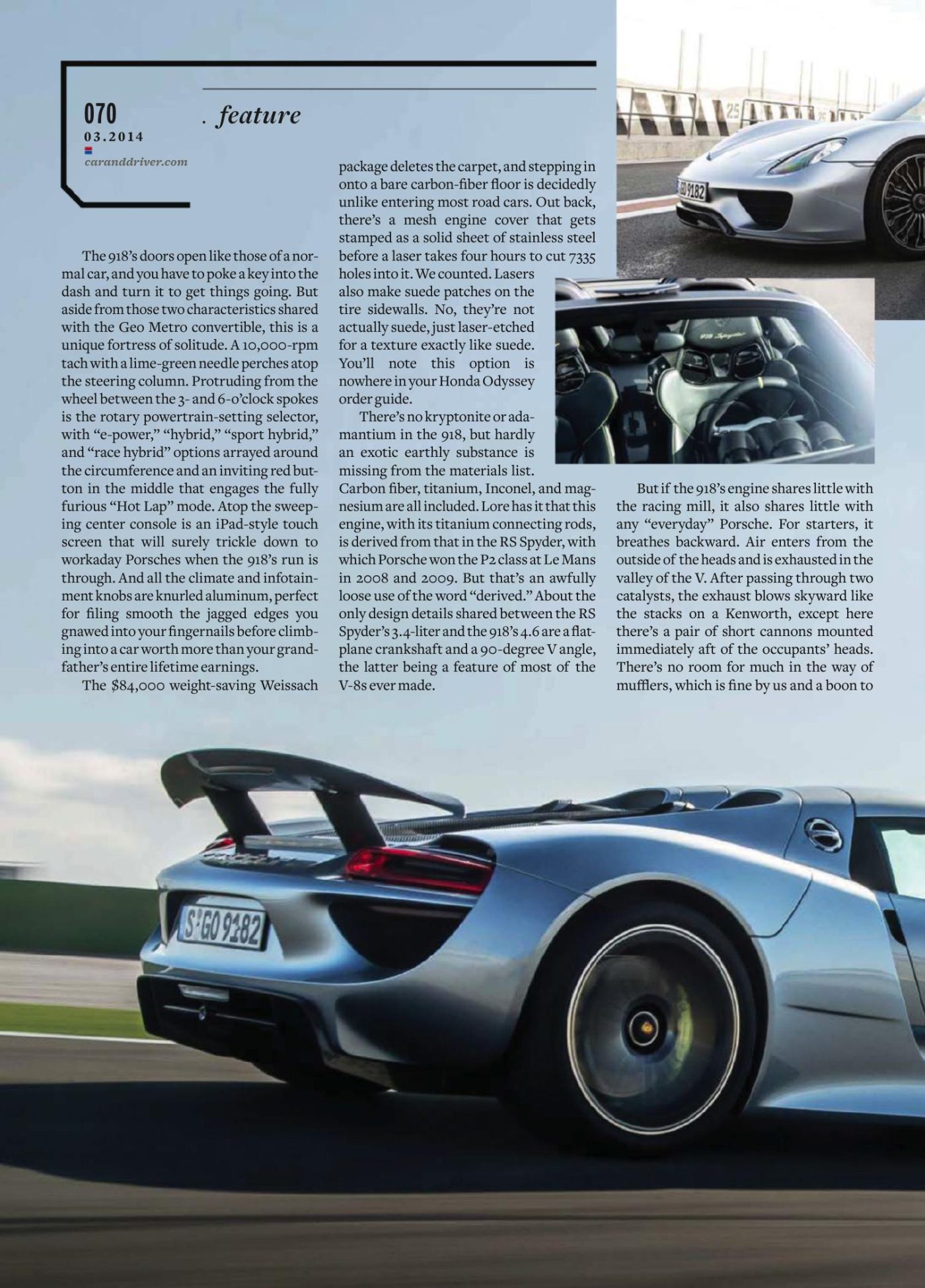 Porsche 918 Review by Car and Driver Magazine - Here's What They Said