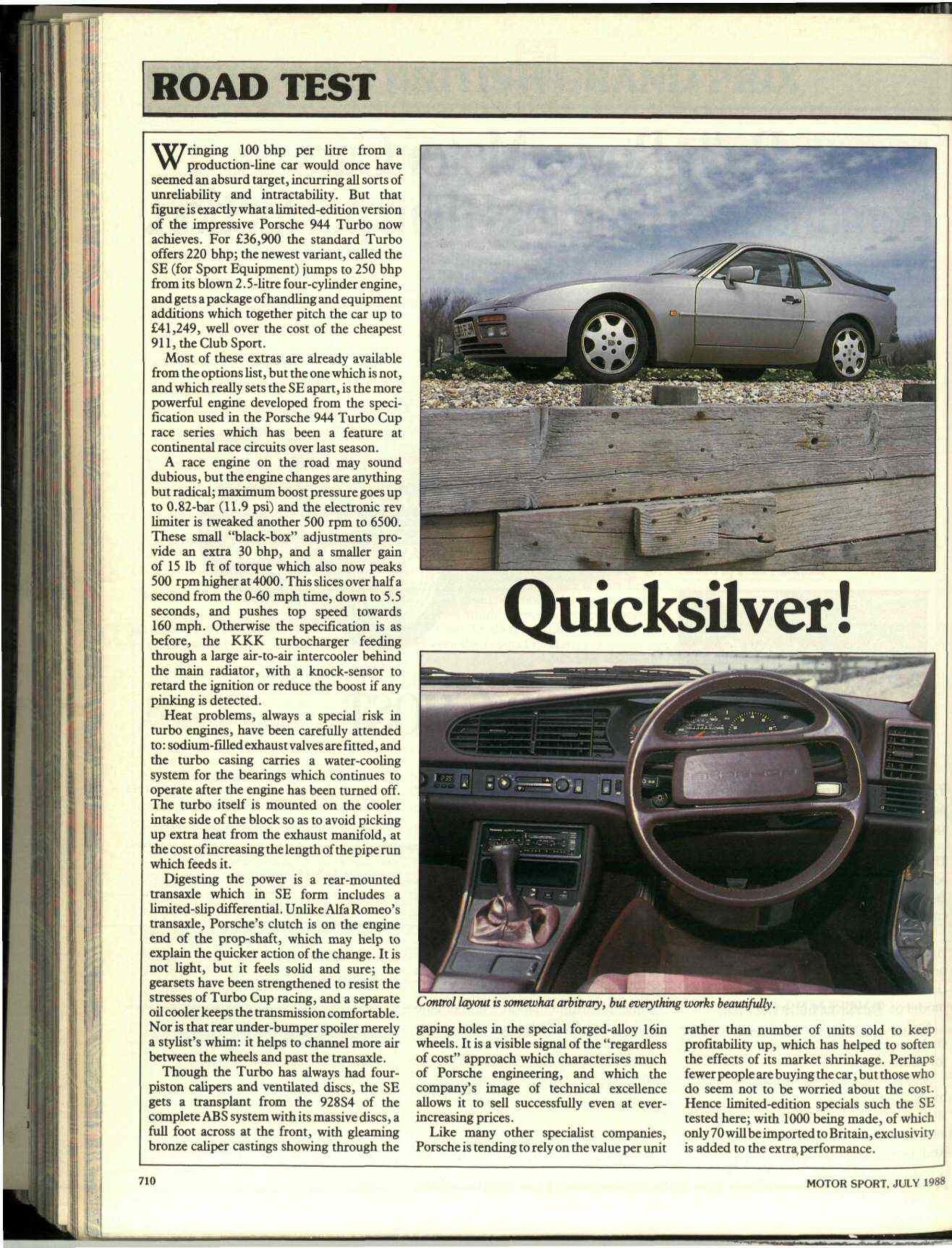 Porsche 944 Turbo SE Road Test