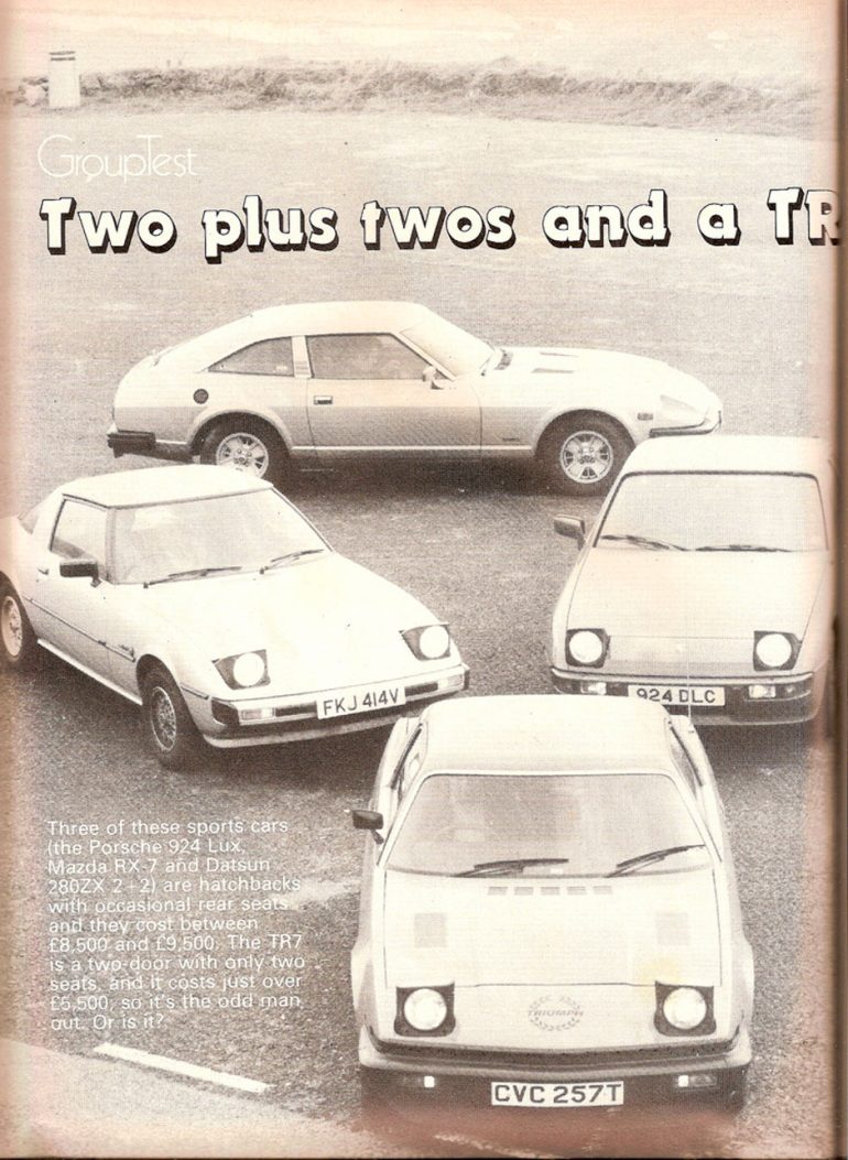Porsche 924 vs Datsun 280ZX vs Mazda RX7 vd Triumph TR7