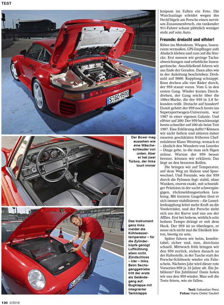 Porsche 959 Reviewed By Auto motor und Sport Magazine