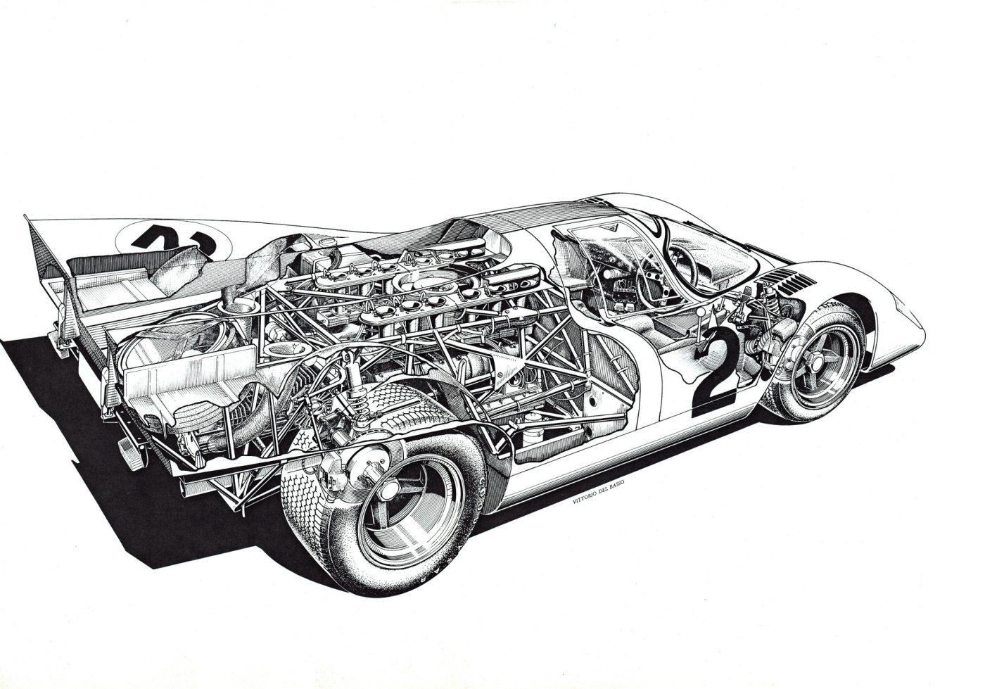Porsche 917 in section.