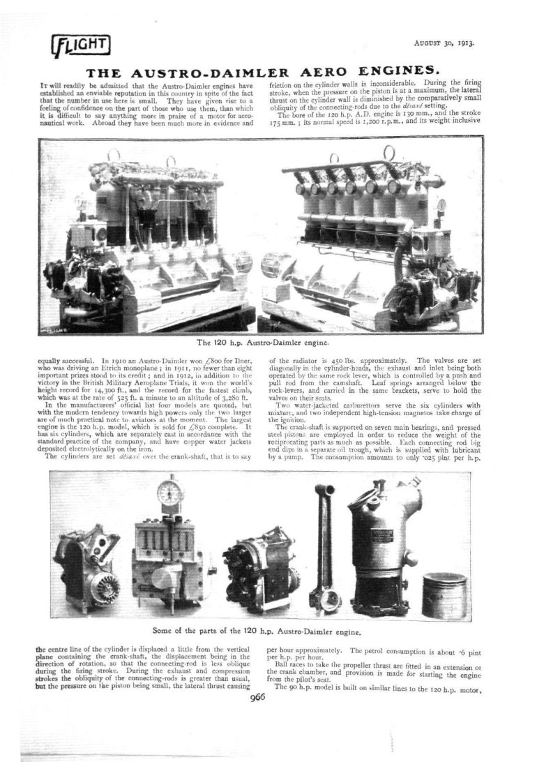 Austro-Daimler 120 hp aero engine tear down