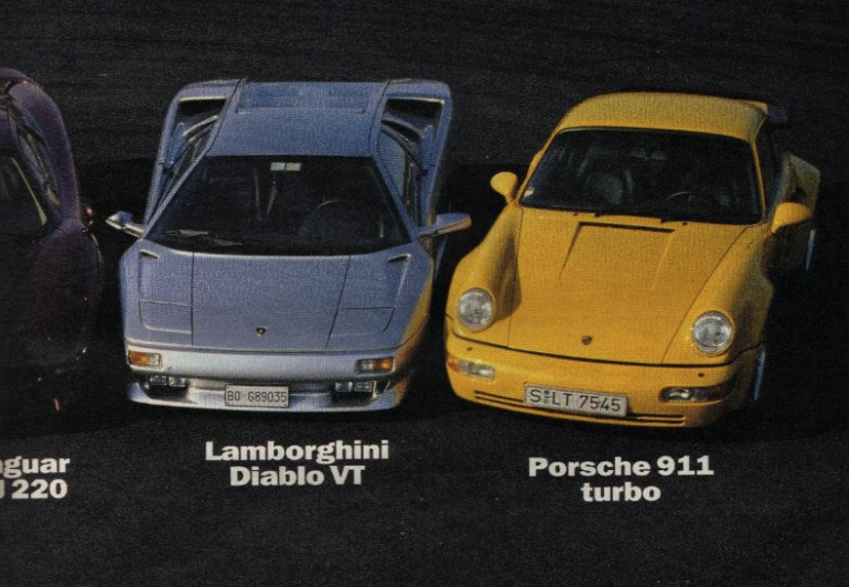 Porsche 964 Turbo vs. Bugatti EB110GT vs. Ferrari F40 vs. Jaguar XJ220 ...