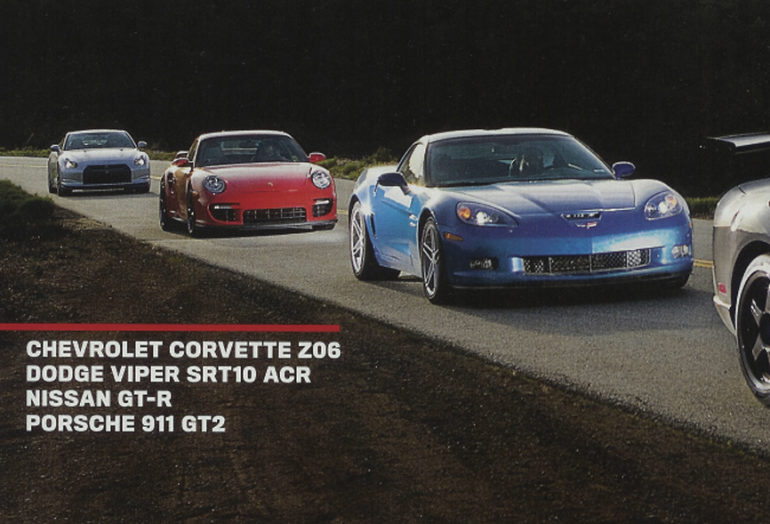 Porsche 997 GT2 vs Nissan GTR vs Corvette Z06 vs Viper SRT10