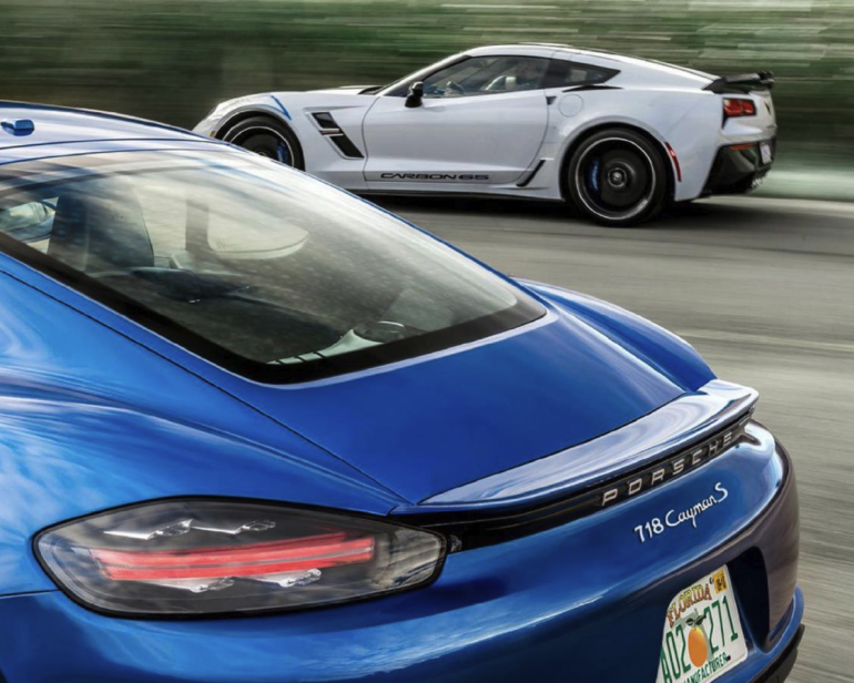 Route Masters - Porsche 982 Cayman vs Corvette Grand Sport